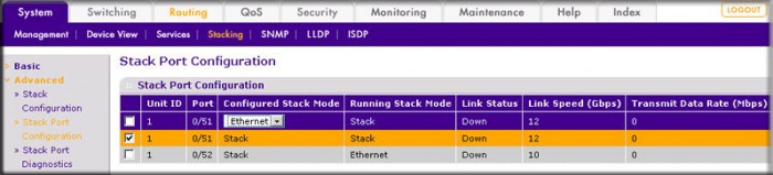 How Do I Configure A Stacking Port As An Ethernet Port Using The Web Interface On My Managed